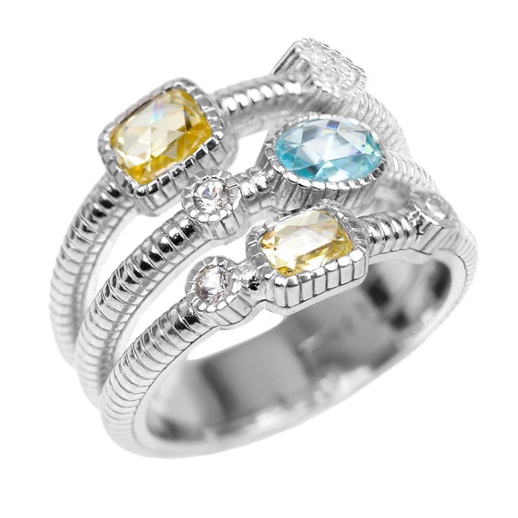 Judith Ripka | Jewelry | Judith Ripka Canary Sky Blue Crystal White ...